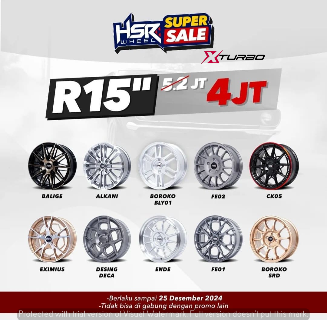 TKK - TUKAR TAMBAH VELG OEM KE RACING PROMO HSR WHEELS RING 15