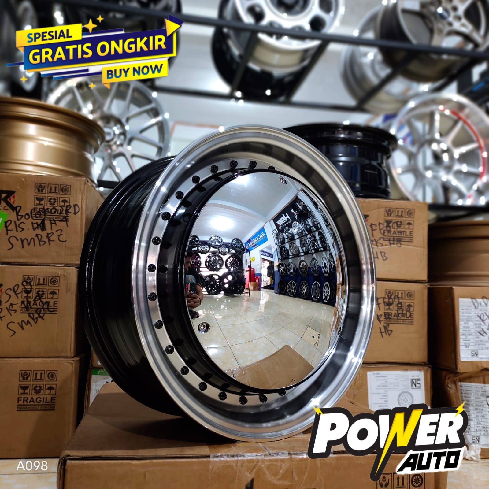 TKK - velg mobil HSR mirror r14 model Klasik cocok Buat airev Karimun